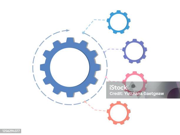 Icône Du Rouage Symbole De Vitesse Modèle Dinfographie Avec Engrenage