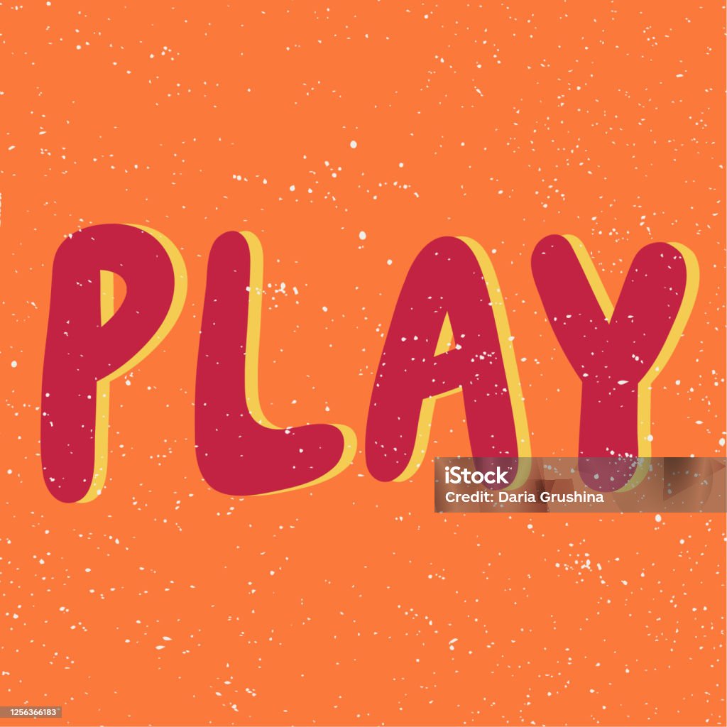 Play Sticker For Social Media Content Vector Hand Drawn Illustration