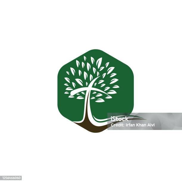 Conception Vectorielle Dicône De Symbole De Croix Religieuse Darbre