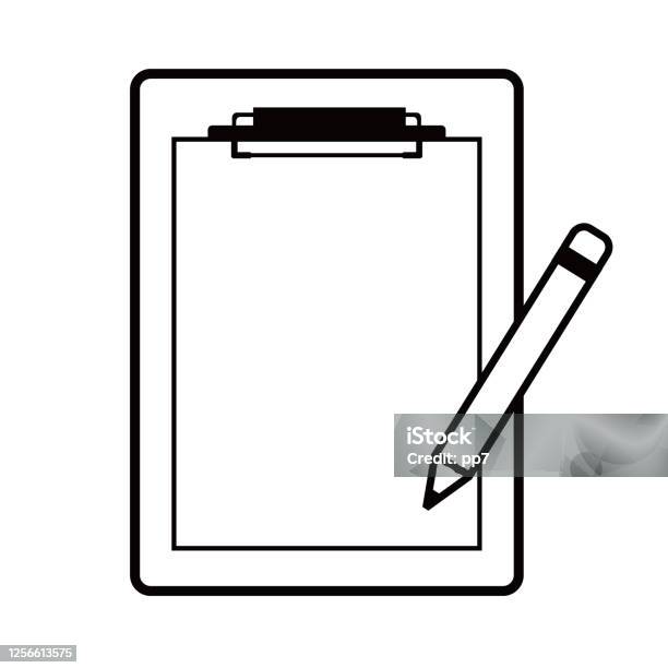 Un Simple Pressepapiers Et Un Crayon Marges Dessin De Ligne Noir Et