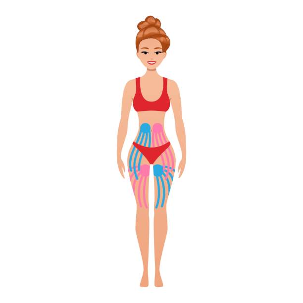 50 Woman Kinesio Tape Stock Illustrations Royalty Free Vector