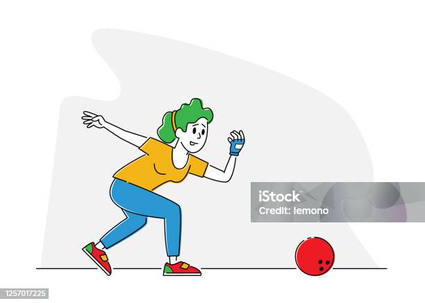 Karakter Wanita Bermain Bowling Lempar Bola Hingga Pukul Pin Rekreasi ... Karakter Wanita Bermain Bowling Lempar Bola Hingga Pukul Pin Rekreasi ...