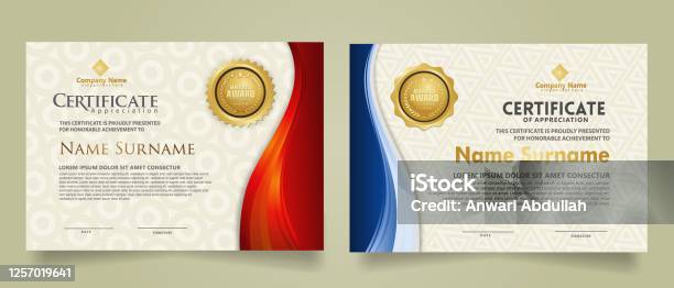 Atur Template Sertifikat Vertikal Dan Horizontal Dengan Ornamen Garis