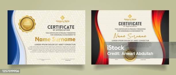 Atur Template Sertifikat Vertikal Dan Horizontal Dengan Ornamen Garis