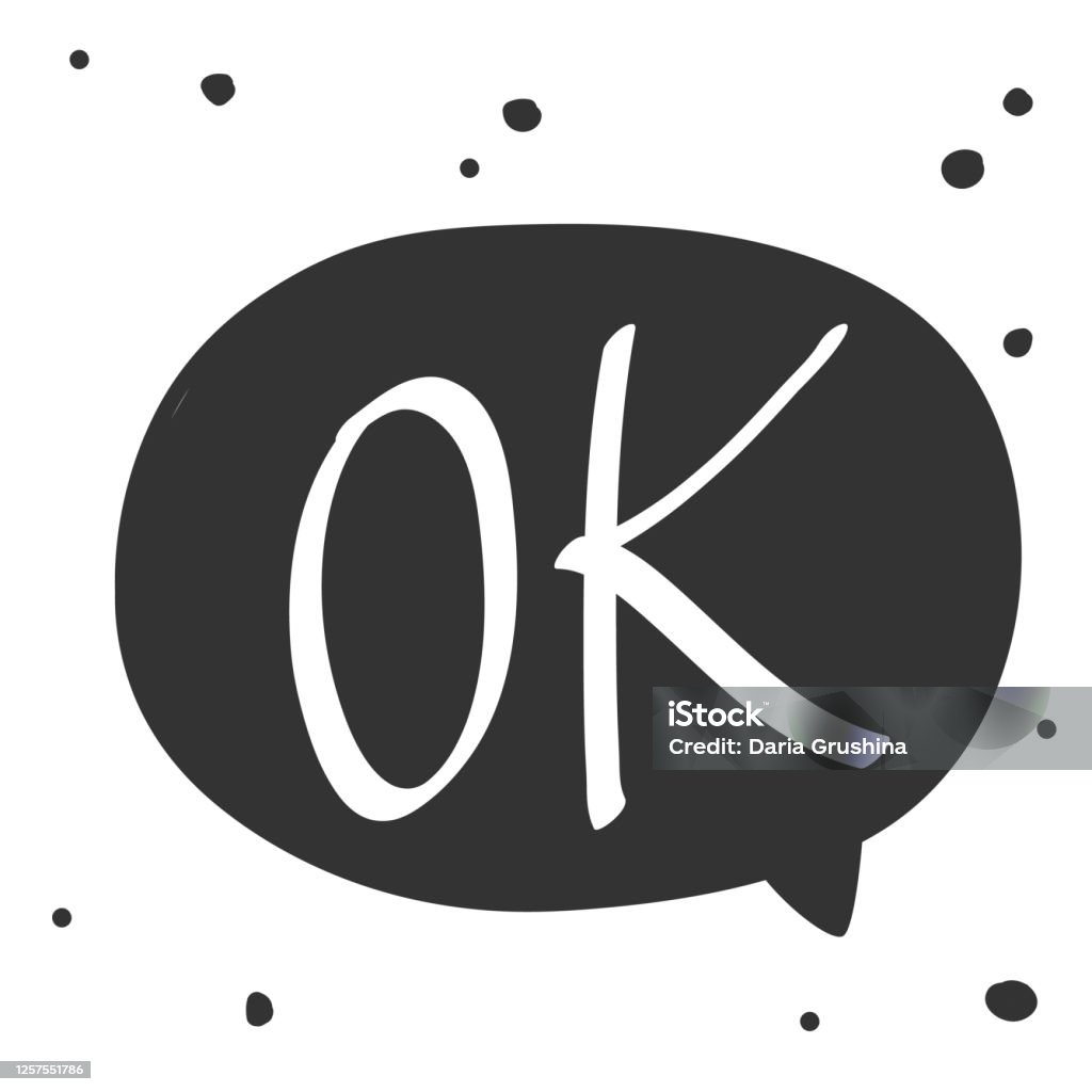 Ok Stiker Untuk Konten Media Sosial Desain Ilustrasi Yang Digambar