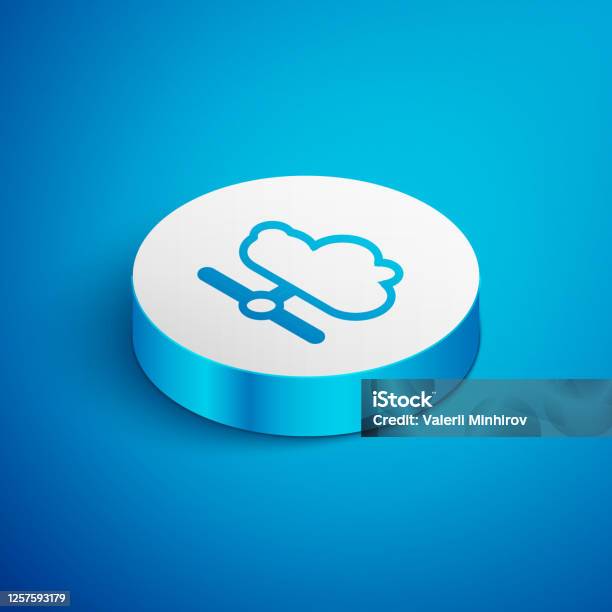 Ikon Koneksi Cloud Jaringan Jalur Isometrik Terisolasi Pada Latar