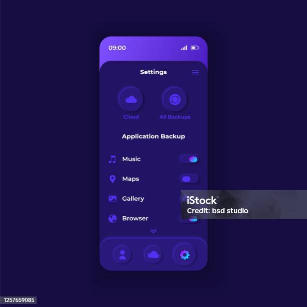 Backup Parameters Smartphone Interface Vector Template Mobile App Page ... Backup Parameters Smartphone Interface Vector Template Mobile App Page ...