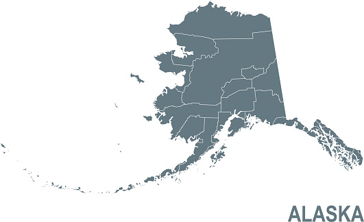 Carte De Base De Lalaska Comprenant Des Lignes De Démarcation Vecteurs
