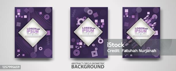 Templat Sampul Diatur Dengan Pola Dan Elemen Geometris Yang Trendi