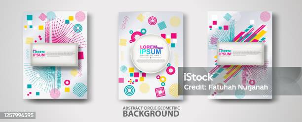 Templat Sampul Diatur Dengan Pola Dan Elemen Geometris Yang Trendi