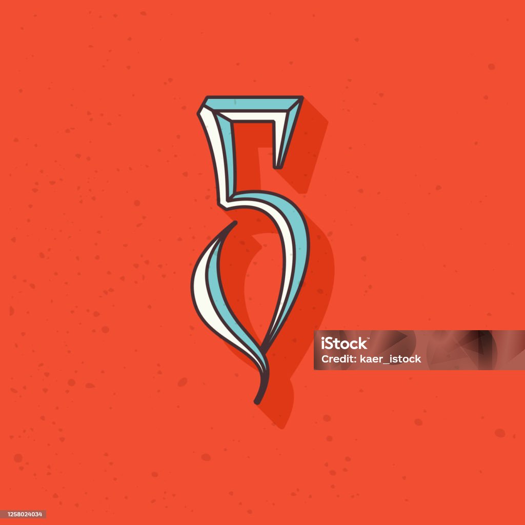 Retro Compressed Number Five Logo Stock Illustration - Download Image ... Retro Compressed Number Five Logo Stock Illustration - Download Image ...