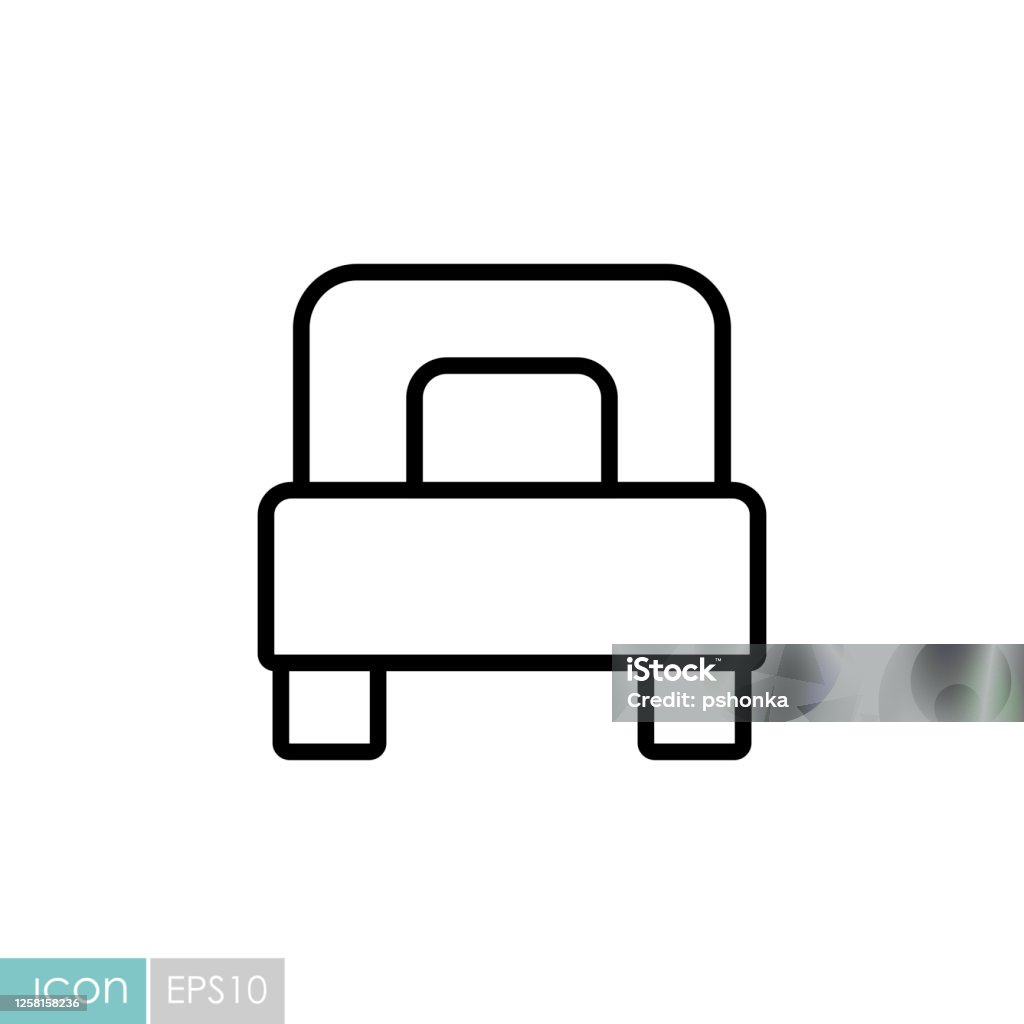 Ikon Vektor Datar Tempat Tidur Tunggal Ilustrasi Stok Unduh Gambar