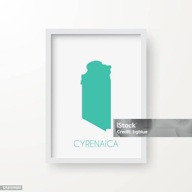 Cyrenaica Map In A Frame On White Background Stock Illustration