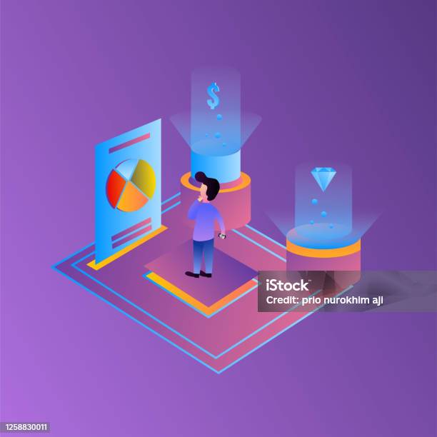 Ilustrasi Isometrik Analisis Data Cocok Untuk Halaman Arahan Ui Website