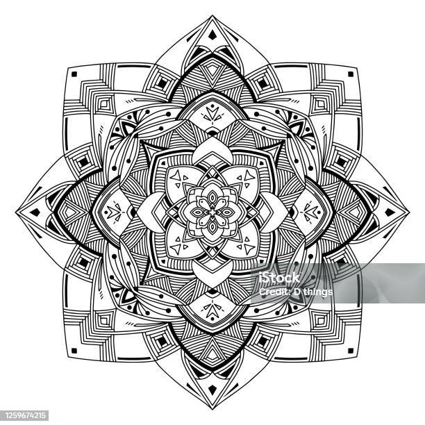 Mandala Abstrak Buku Mewarnai Gambar Tangan Untuk Orang Dewasa ... Mandala Abstrak Buku Mewarnai Gambar Tangan Untuk Orang Dewasa ...