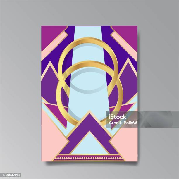 Kekacauan Geometris Abstrak Mencakup Desain Template Gradien Mengkilap