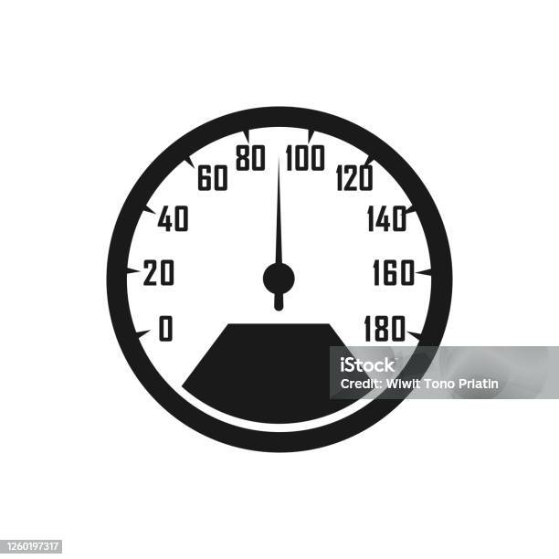 Ikon Speedometer Dalam Desain Datar Yang Trendi Ilustrasi Stok Unduh