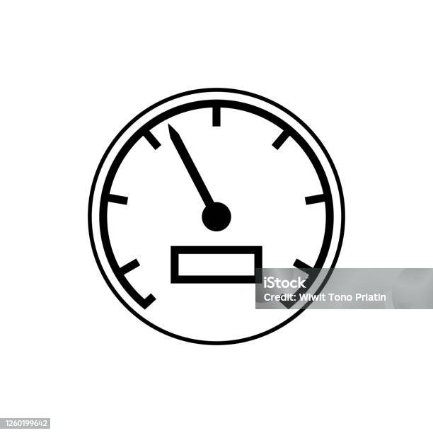 Ikon Speedometer Dalam Desain Datar Yang Trendi Ilustrasi Stok Unduh