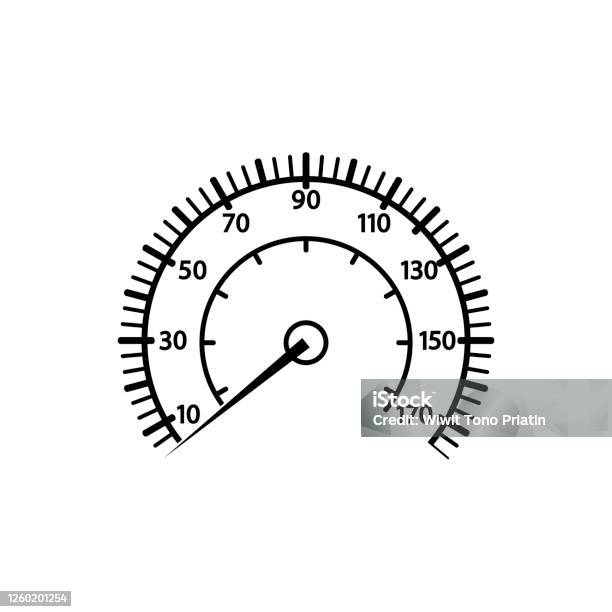 Ikon Speedometer Dalam Desain Datar Yang Trendi Ilustrasi Stok Unduh
