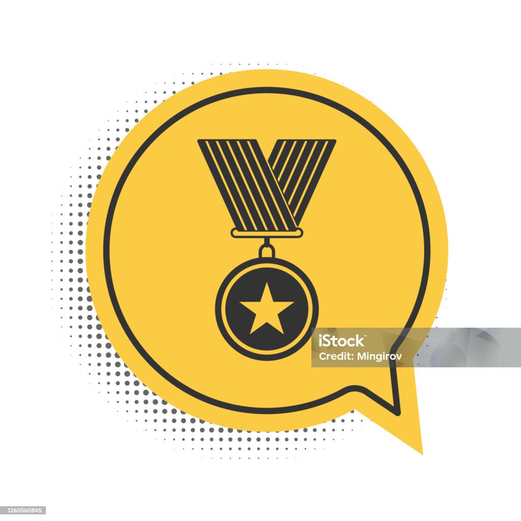 Médaille Noire Avec Licône Détoile Isolée Sur Le Fond Blanc Signe