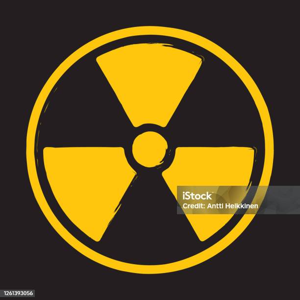 Ikon Simbol Radioaktif Tanda Peringatan Radiasi Nuklir Logo Energi Atom