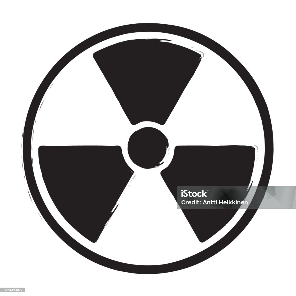 Ikon Simbol Radioaktif Tanda Peringatan Radiasi Nuklir Logo Energi Atom
