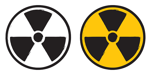 Ikon Simbol Radioaktif Tanda Peringatan Radiasi Nuklir Logo Energi Atom