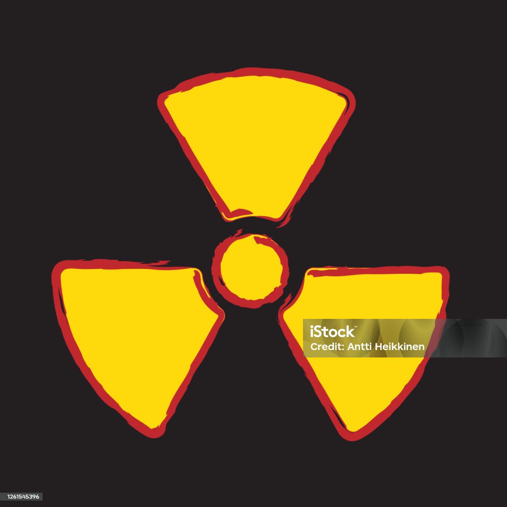 Ikon Simbol Radioaktif Tanda Peringatan Radiasi Nuklir Logo Energi Atom