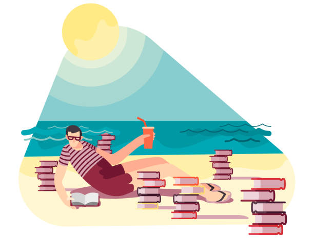 Reading At The Beach Clipart