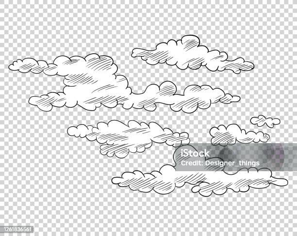 Awan Yang Digambar Tangan Dalam Gaya Kartun Doodle Sketsa Langit ... Awan Yang Digambar Tangan Dalam Gaya Kartun Doodle Sketsa Langit ...