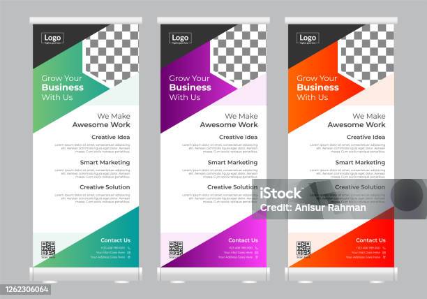 Bisnis Modern Gulung Template Desain Banner Desain Spanduk Perusahaan
