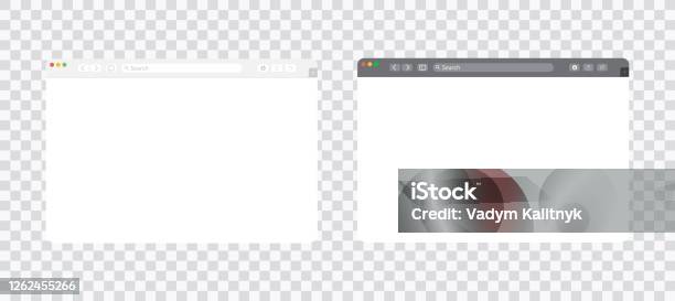 Jendela Browser Kosong Pada Latar Belakang Transparan Kosongkan Mockup