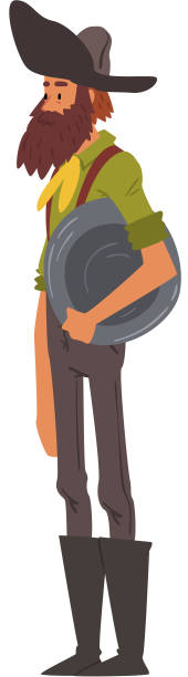 Imagen De Masculino Prospectors Personajes Set Mineros De Oro Barbudo