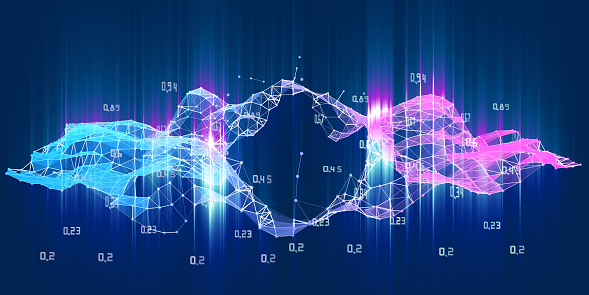 Abstract Visualization Analyze Of Artificial Intelligence Algorithm Quantum Virtual Cryptography