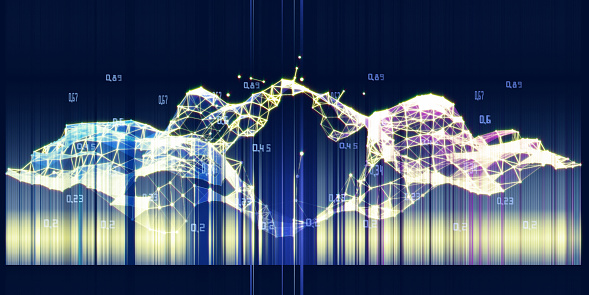 Visualisasi Abstrak Menganalisis Algoritma Data Kecerdasan Buatan