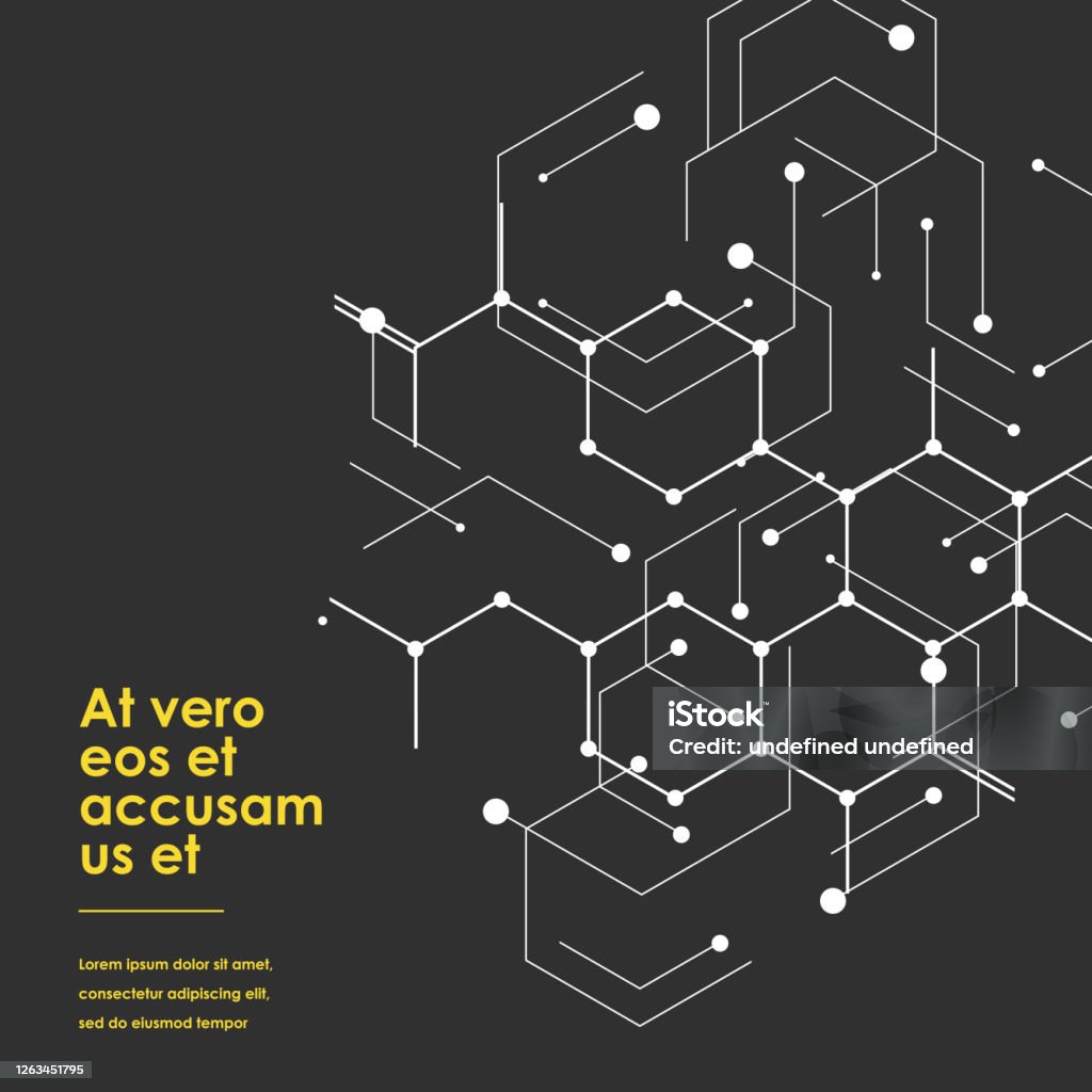 Connection Structure On Vector Science Background Abstract Polygonal Space Grey Background With