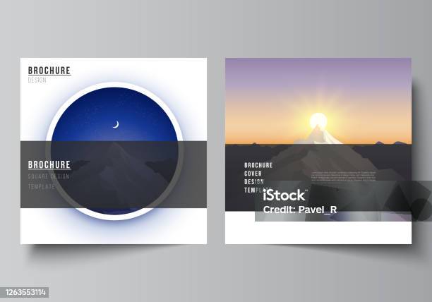 Tata Letak Vektor Minimal Dari Dua Format Persegi Mencakup Templat