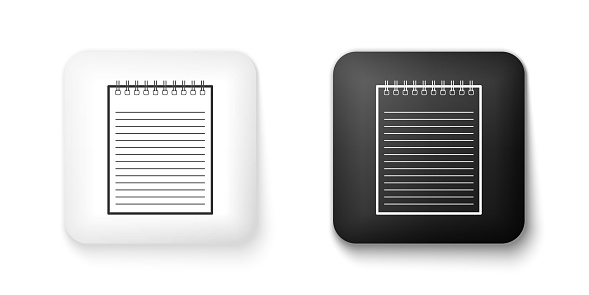 Icône De Cahier Noir Et Blanc Isolée Sur Fond Blanc Icône Du Blocnotes