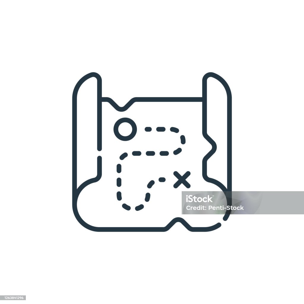 Map Vector Icon Isolated On White Background Outline Thin Line Map Icon For Website Design And