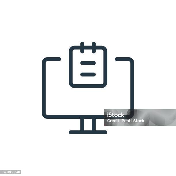 Computer Vector Icon Isolated On White Background Outline Thin Line Computer Icon For Website