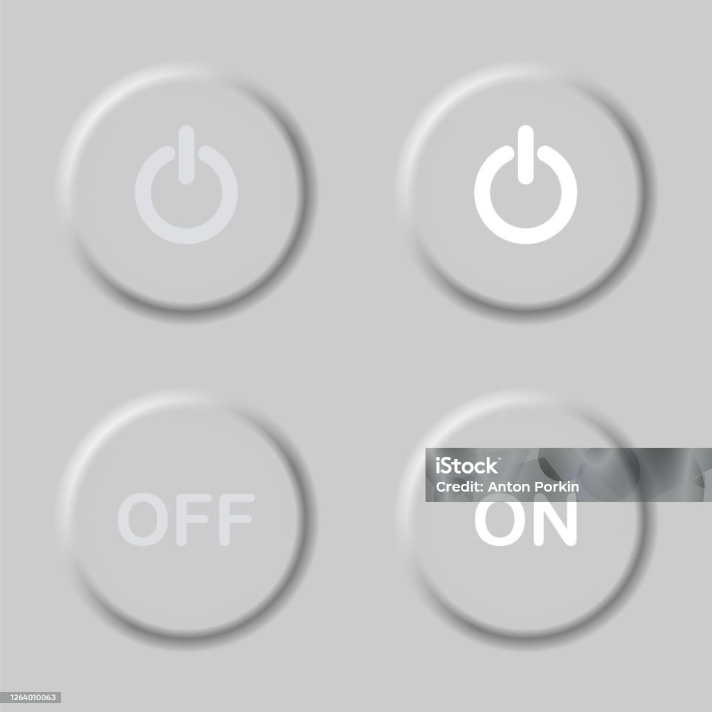 Éteignez Et Activez Les Boutons Le Neumorphisme Icône Du Bouton