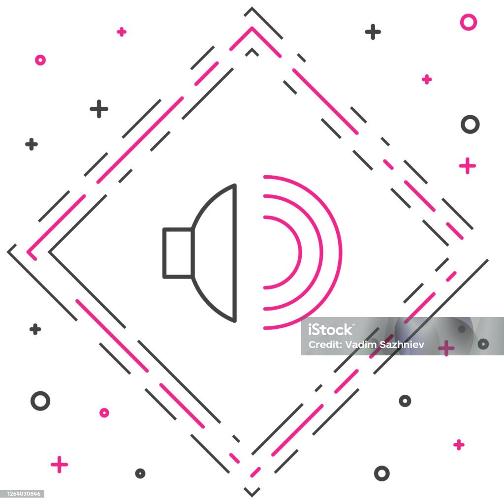 Volume De Hautparleur De Ligne Symbole Sonore De Voix Audio Icône De