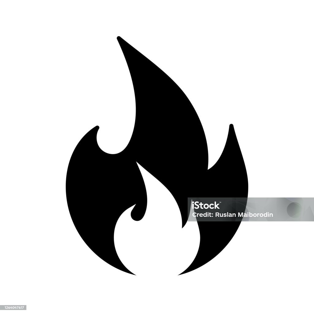 Fire Flat Symbol Stock Illustration Download Image Now Abstract