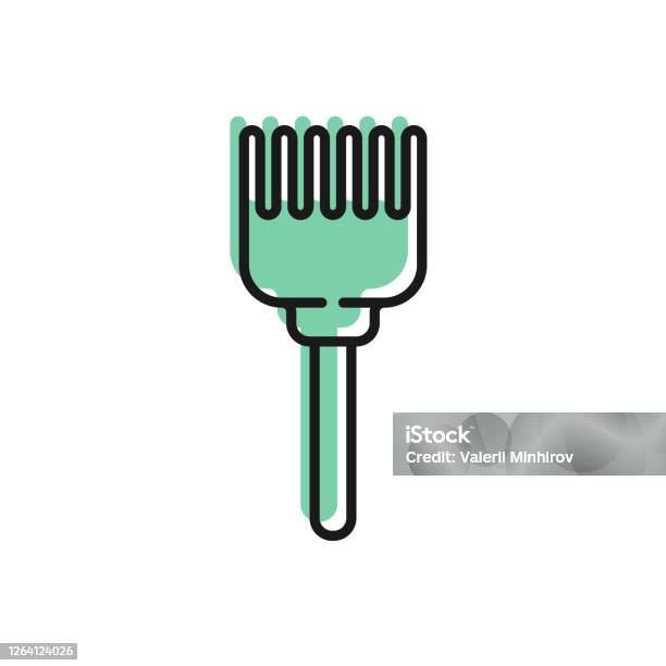 Ikon Sikat Rambut Garis Hitam Terisolasi Pada Latar Belakang Putih