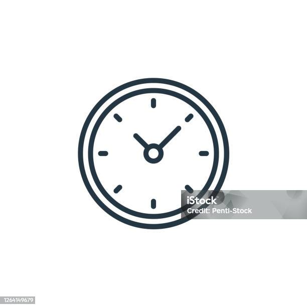 Icône Vectorielle De Lhorloge Isolée Sur Fond Blanc Contour Icône