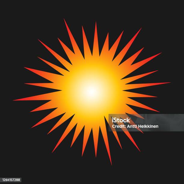Sunburst Explosion Vector Graphic Detonation Icon Cartoon Style