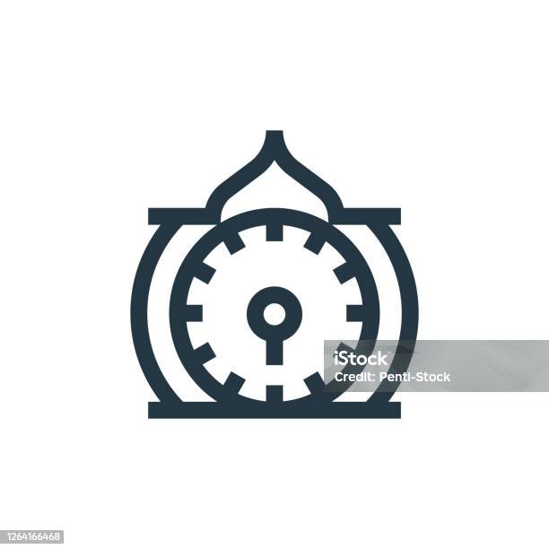 Icône Vectorielle De Lhorloge Isolée Sur Fond Blanc Contour Icône