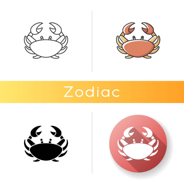 80 Light Symbol Of Crab To Cancer Of Zodiac And Horoscope Stock