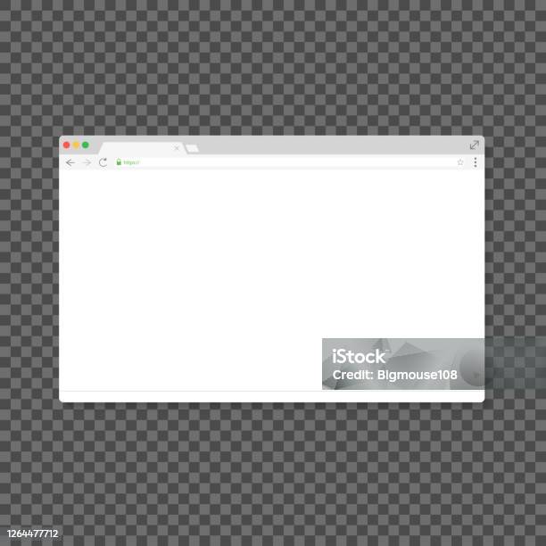 Jendela Browser Mockup Templat Kosong Putih Vektor Ilustrasi Stok