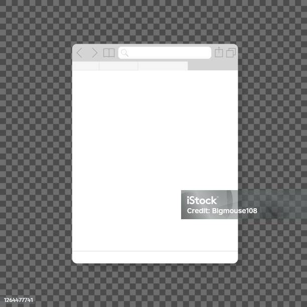 Jendela Browser Mockup Templat Kosong Putih Vektor Ilustrasi Stok